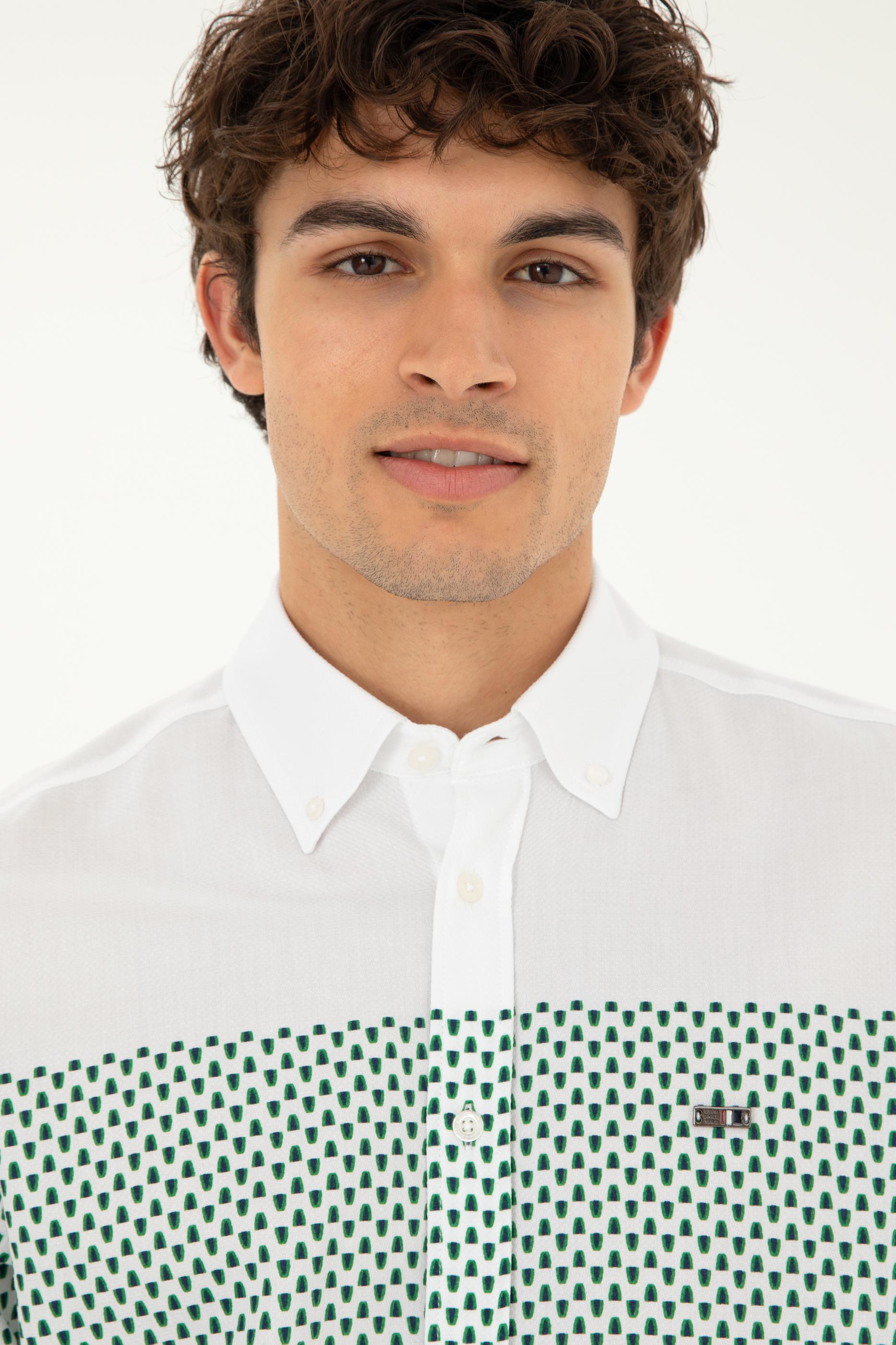 Erkek Yeşil Uzun Kollu Gömlek | 50282808005 - U.S.Polo Assn.